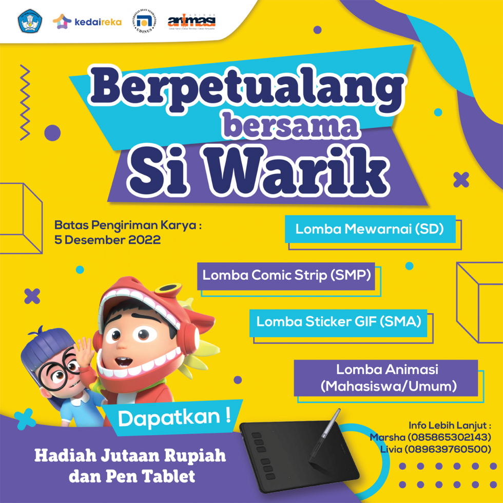 Lomba “Berpetualang Bersama si Warik” | Program Studi Animasi UDINUS