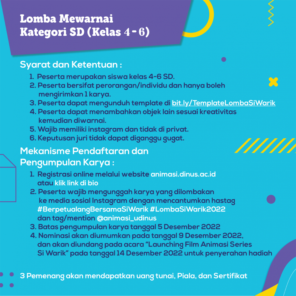Lomba “Berpetualang Bersama si Warik” | Program Studi Animasi UDINUS